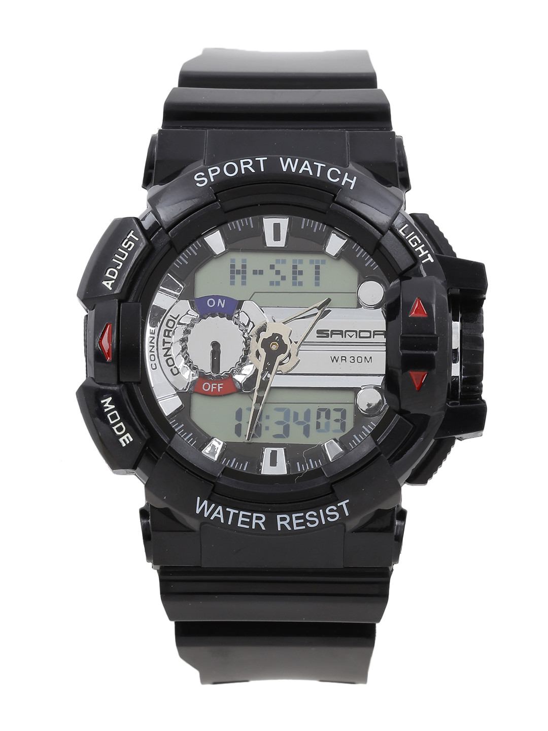 Buy SANDA Men Black Multifunction Analogue And Digital Watch S599BKSLR ...