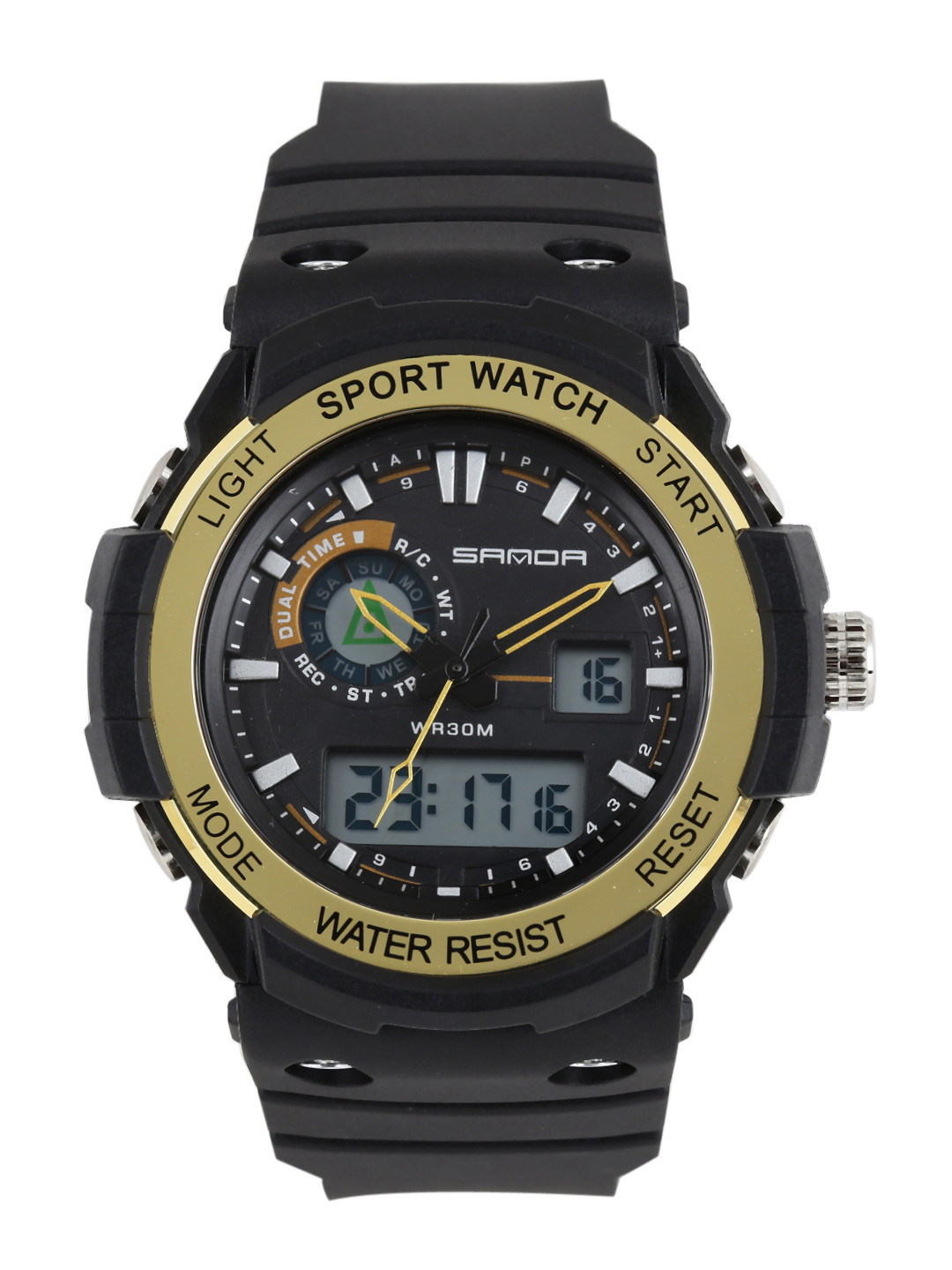 Buy SANDA Men Black Analogue And Digital Watch S735BKGD - Watches for ...