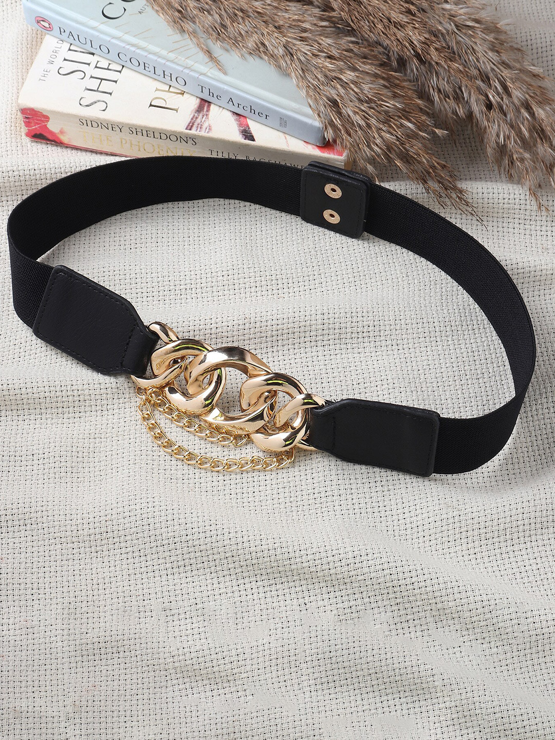 Buy Swiss Design Women Black Embellished Belt - Belts for Women ...