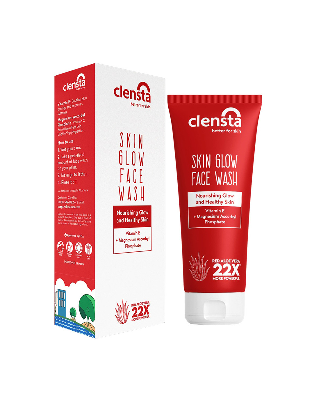 Buy Clensta White Skin Glow Vitamin C Face Wash 100ml - Face Wash And ...