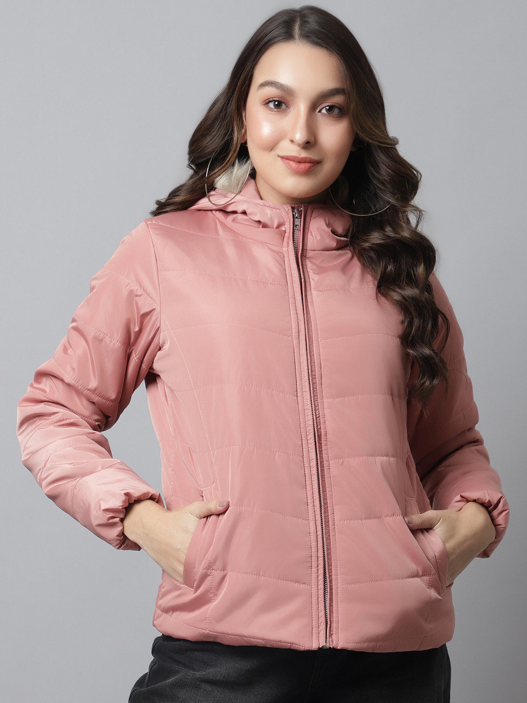 Buy Cantabil Women Pink Lightweight Padded Jacket - Jackets for Women ...