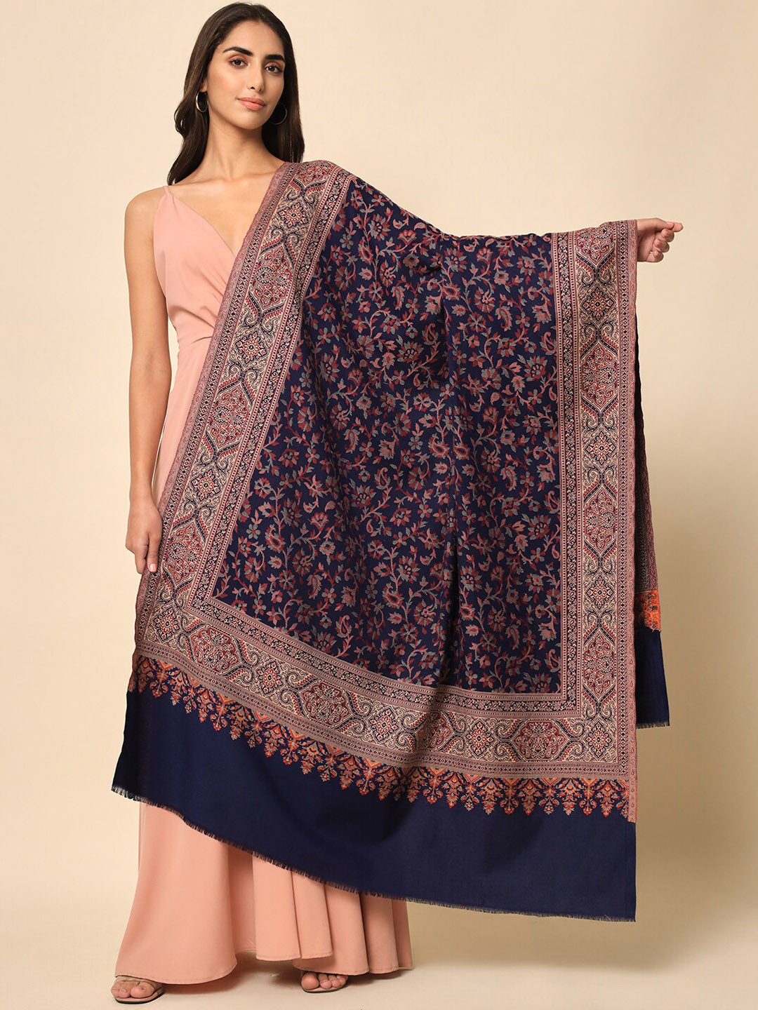 Buy HERE&NOW Women Blue Woven Design Shawl - Shawl for Women 21029198 ...