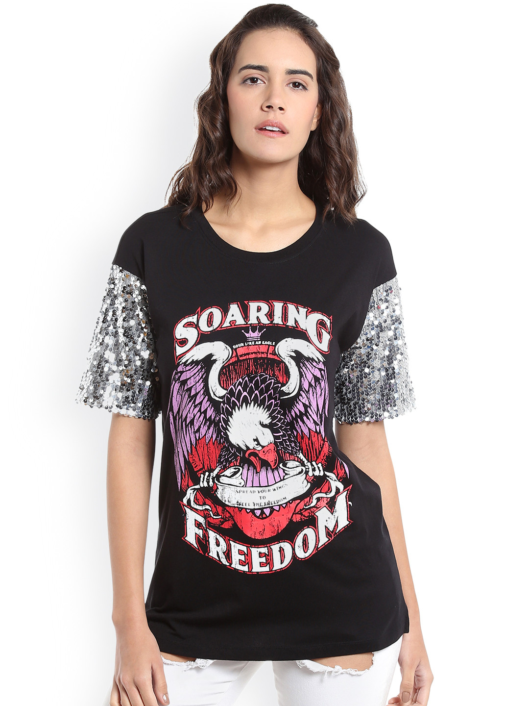 Buy Vero Moda Women Black Printed Top - Tops for Women 2102928 | Myntra