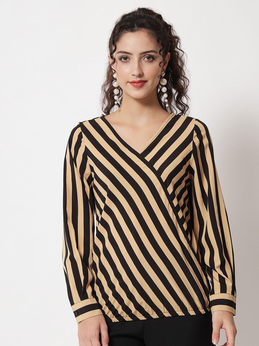 Buy Beatnik Striped Wrap Top - Tops for Women 21030026 | Myntra
