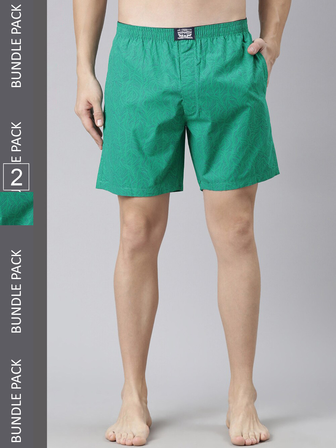 Buy Levis Men Pack Of 2 Printed Cotton Woven Soft Boxer Shorts With ...