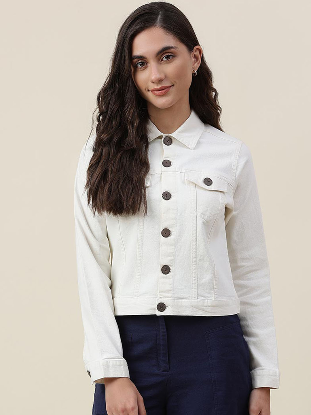Buy Fabindia Women Denim Jacket - Jackets for Women 21041162 | Myntra