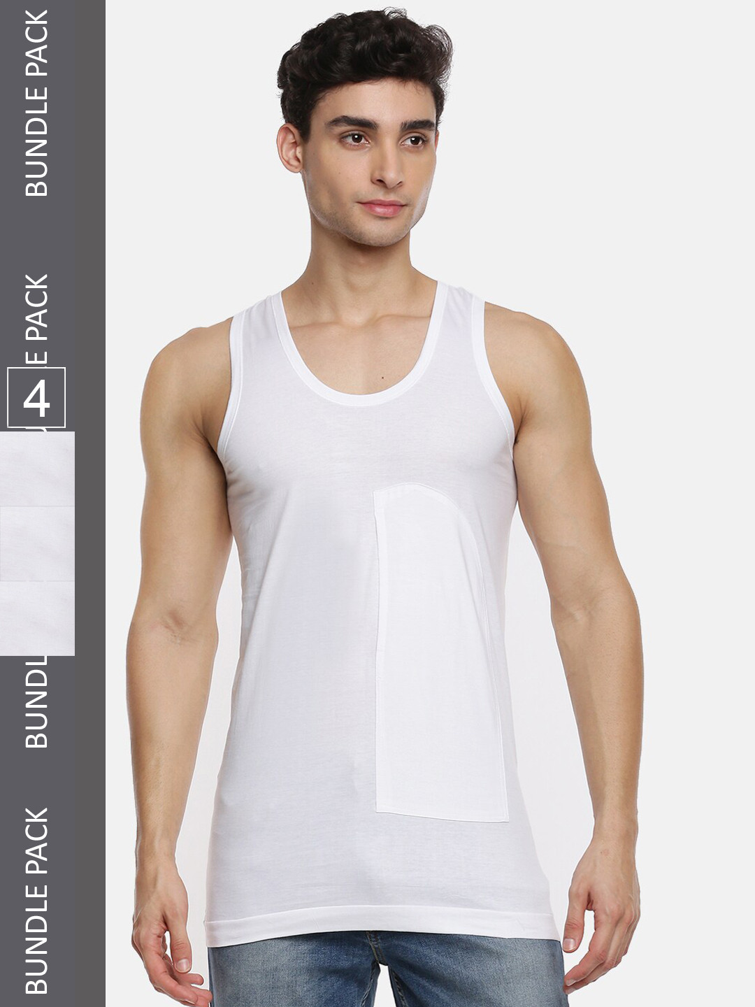 Buy Ramraj Men Pack Of 4 Pure Cotton Innerwear Vest - Innerwear Vests ...