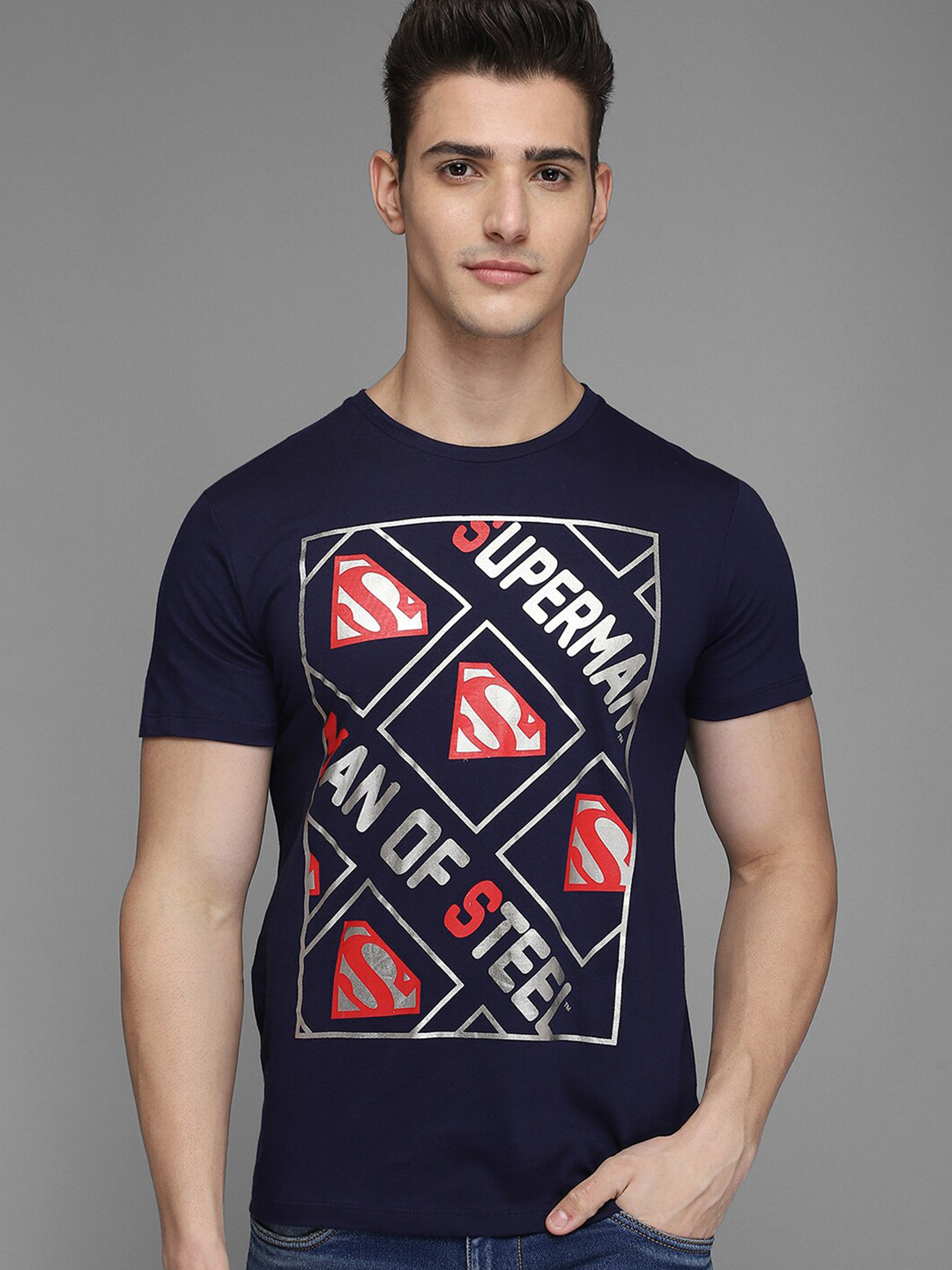 Buy Free Authority Men Blue & White Superman Printed T Shirt - Tshirts ...