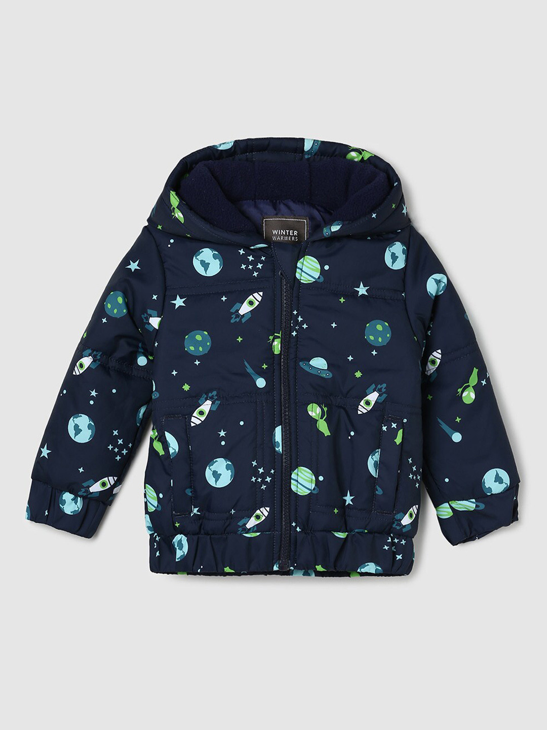 Buy Max Boys Blue Longline Padded Hooded Jacket - Jackets for Boys ...