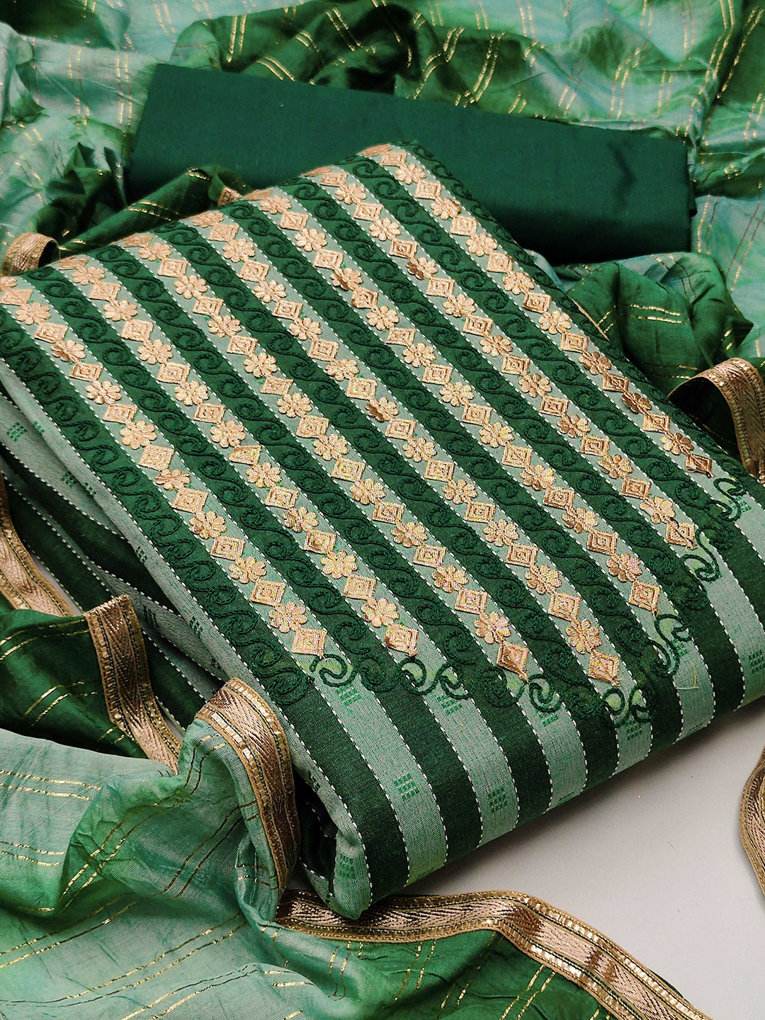 Buy KALINI Embroidered Pure Cotton Unstitched Dress Material - Dress ...