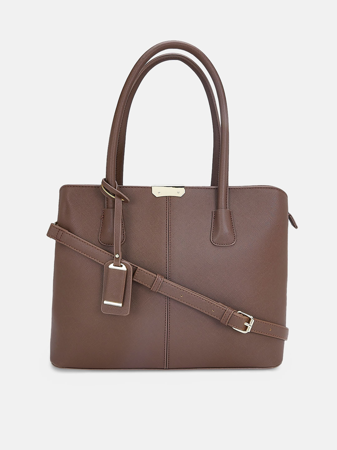 Buy Forever Glam By Pantaloons Brown PU Structured Shoulder Bag ...