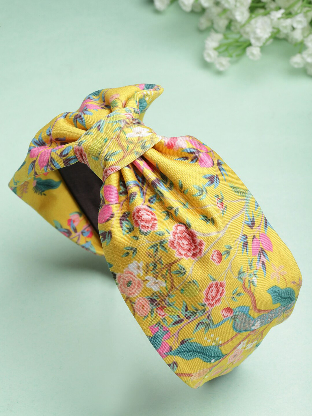 Buy SHAYE Women Yellow & Teal Hairband With Knot Detail - Hair ...