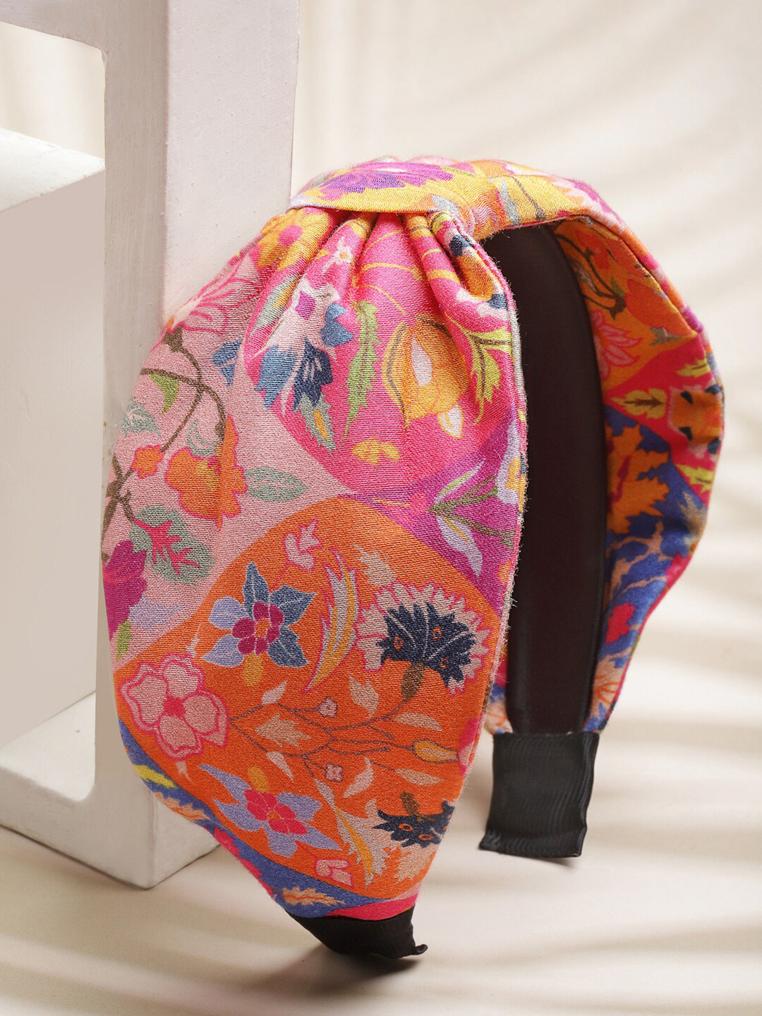 Buy SHAYE Women Orange & Pink Hairband With Knot Detail - Hair ...