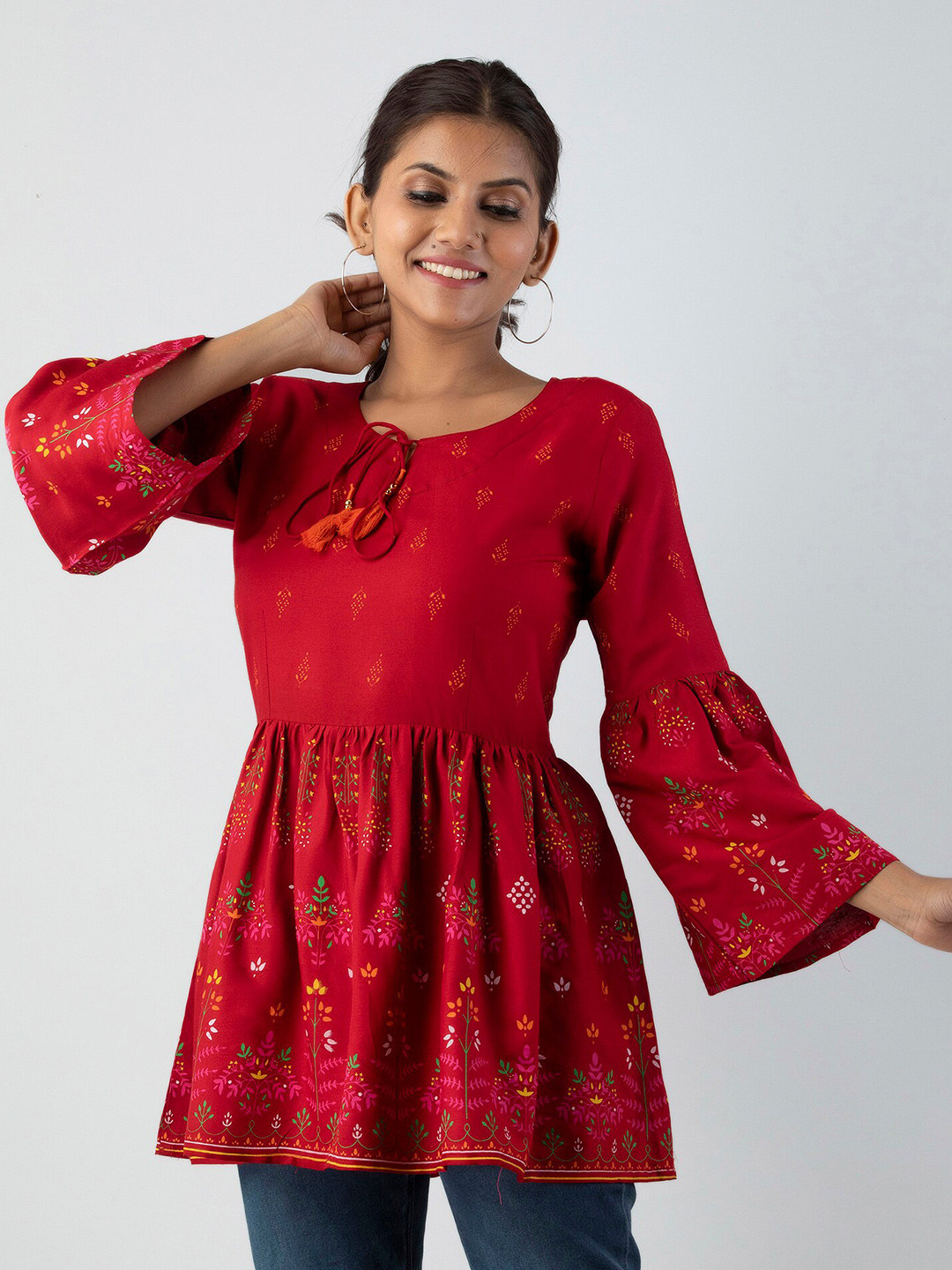Buy OMASK Ethnic Print Tunic - Tunics for Women 21055368 | Myntra