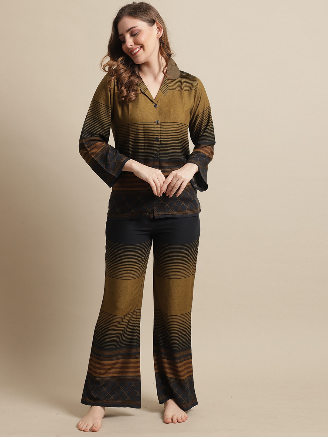 Buy Claura Women Striped Night Suit - Night Suits for Women 21055966 ...