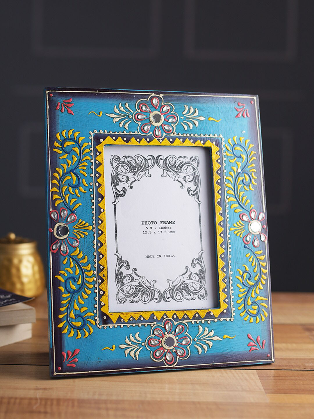 Buy Aapno Rajasthan Blue Wood Photo Frame - Photo Frames for Unisex ...