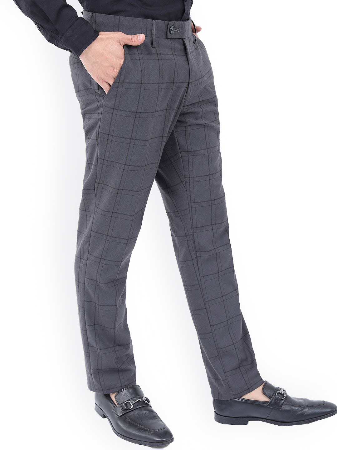 Buy Highlander Men Smart Formal Trousers With Elasticated Waist Band