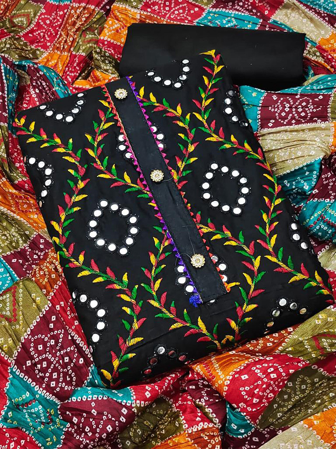 Buy KALINI Embroidered Pure Cotton Unstitched Dress Material - Dress ...