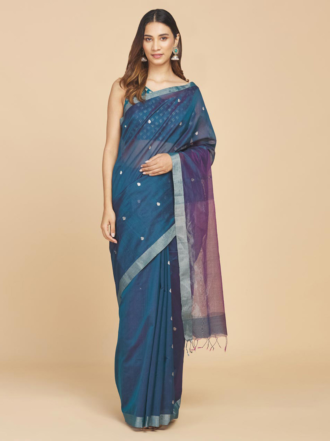 Buy Fabindia Ethnic Motifs Chanderi Saree - Sarees for Women 21069158 ...