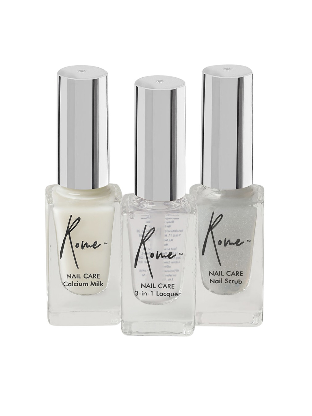 Buy Rome Set Of Nail Scrub + Calcium Milk + 3 In 1 Nail Lacquer 8 Ml ...
