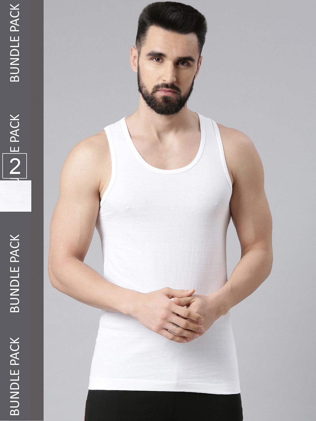 Buy Force NXT Pack Of 2 Men Super Combed Egyptian Cotton White Vest ...