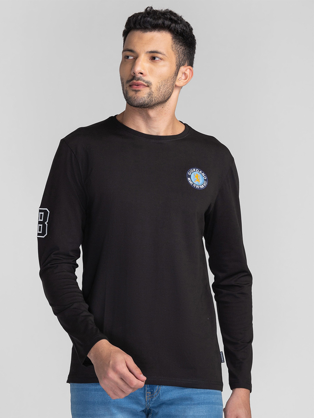 Buy GIORDANO Bio Finish Slim Fit Cotton T Shirt - Tshirts for Men ...