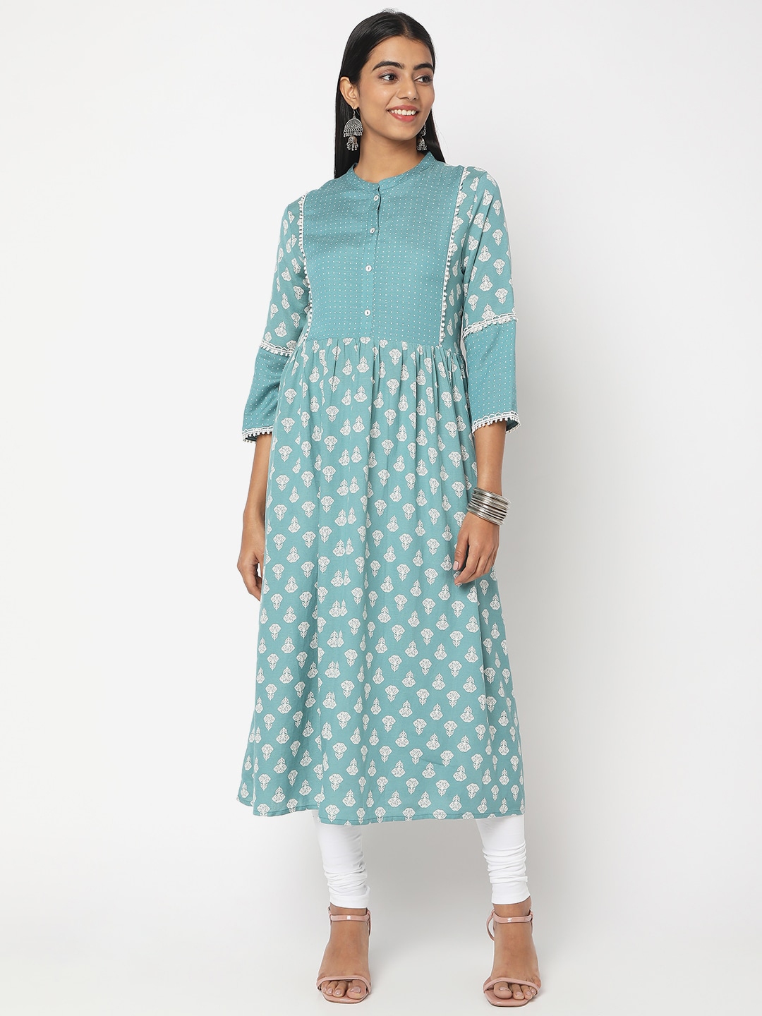 Buy Ethnicity Ethnic Motifs Printed Flared Sleeves Anarkali Kurta