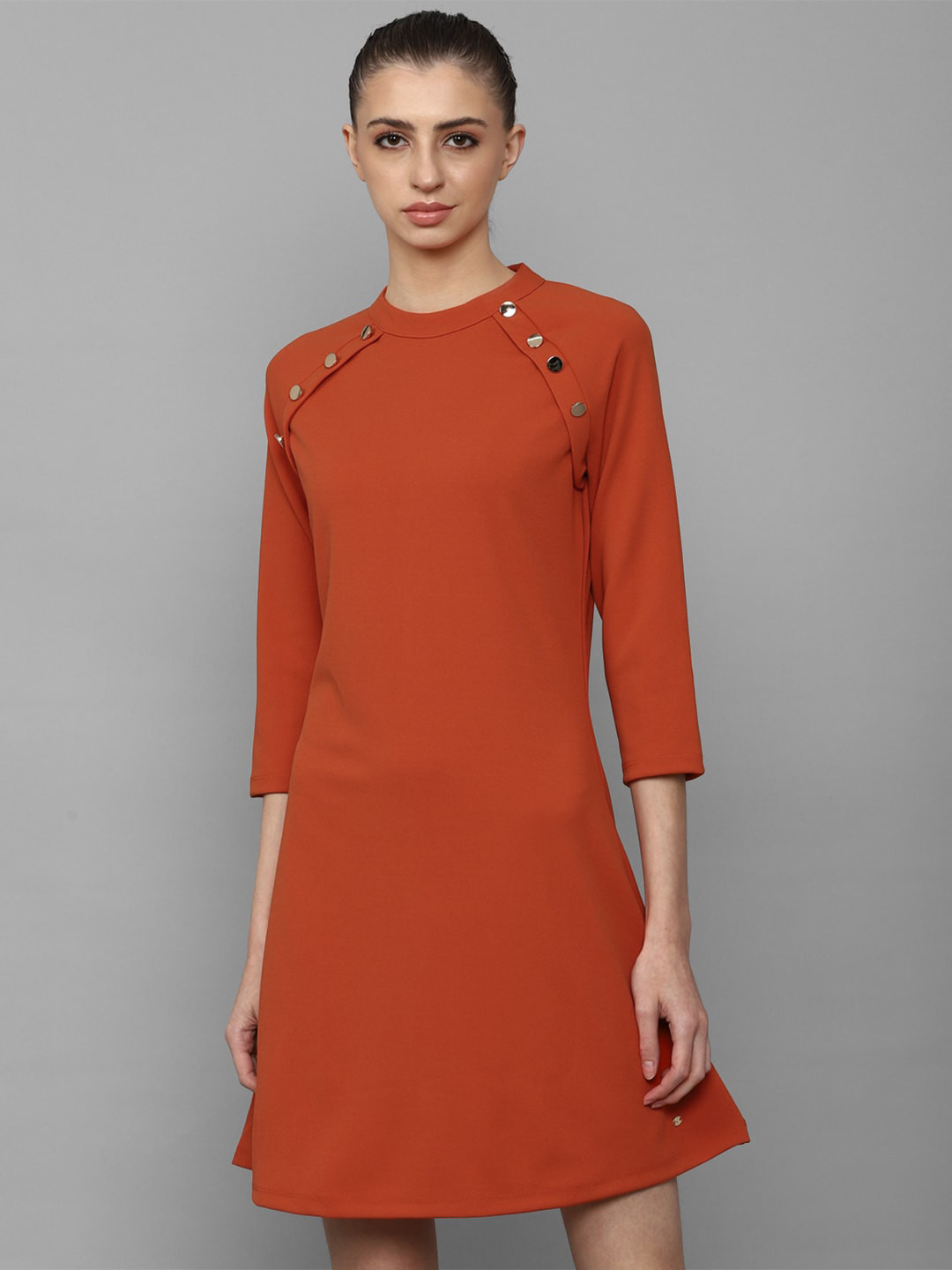 Buy Allen Solly Woman Round Neck A Line Dress - Dresses for Women ...