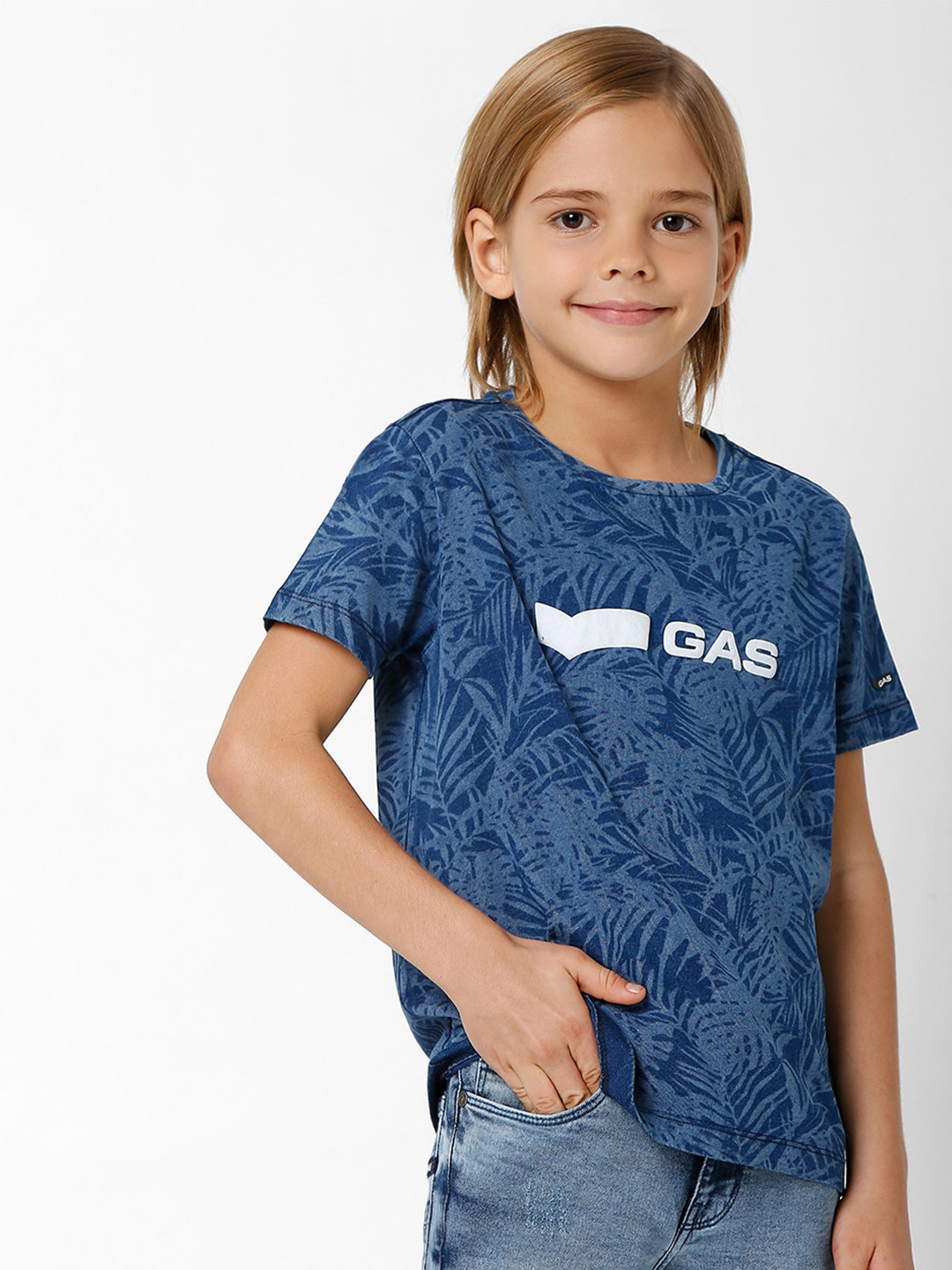 Buy GAS Boys Brand Logo Printed Slim Fit Cotton T Shirt - Tshirts for ...