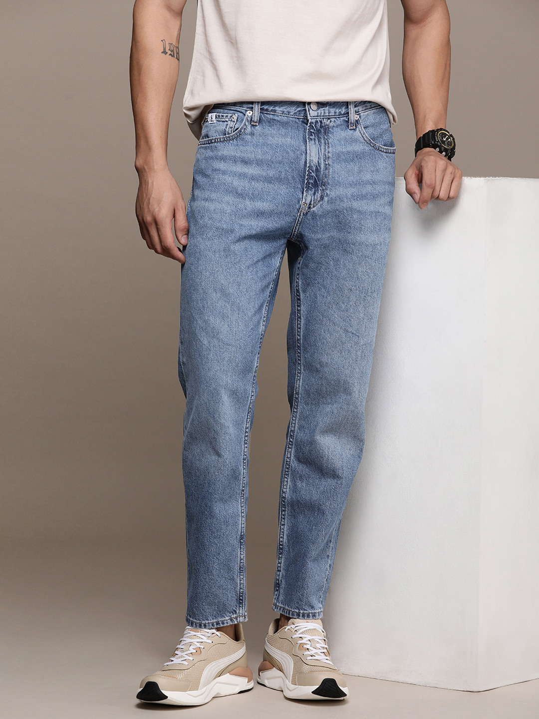 Buy Calvin Klein Jeans Men Dad Fit Light Fade Pure Cotton Jeans - Jeans ...