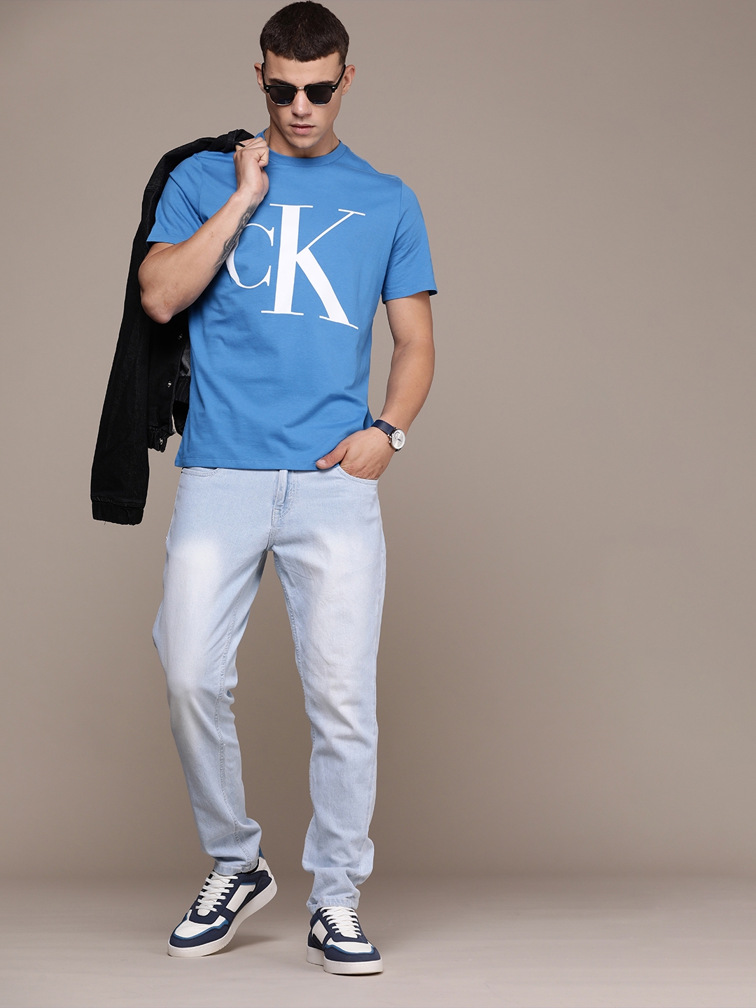 Buy Calvin Klein Jeans Brand Logo Printed Pure Cotton T Shirt Tshirts