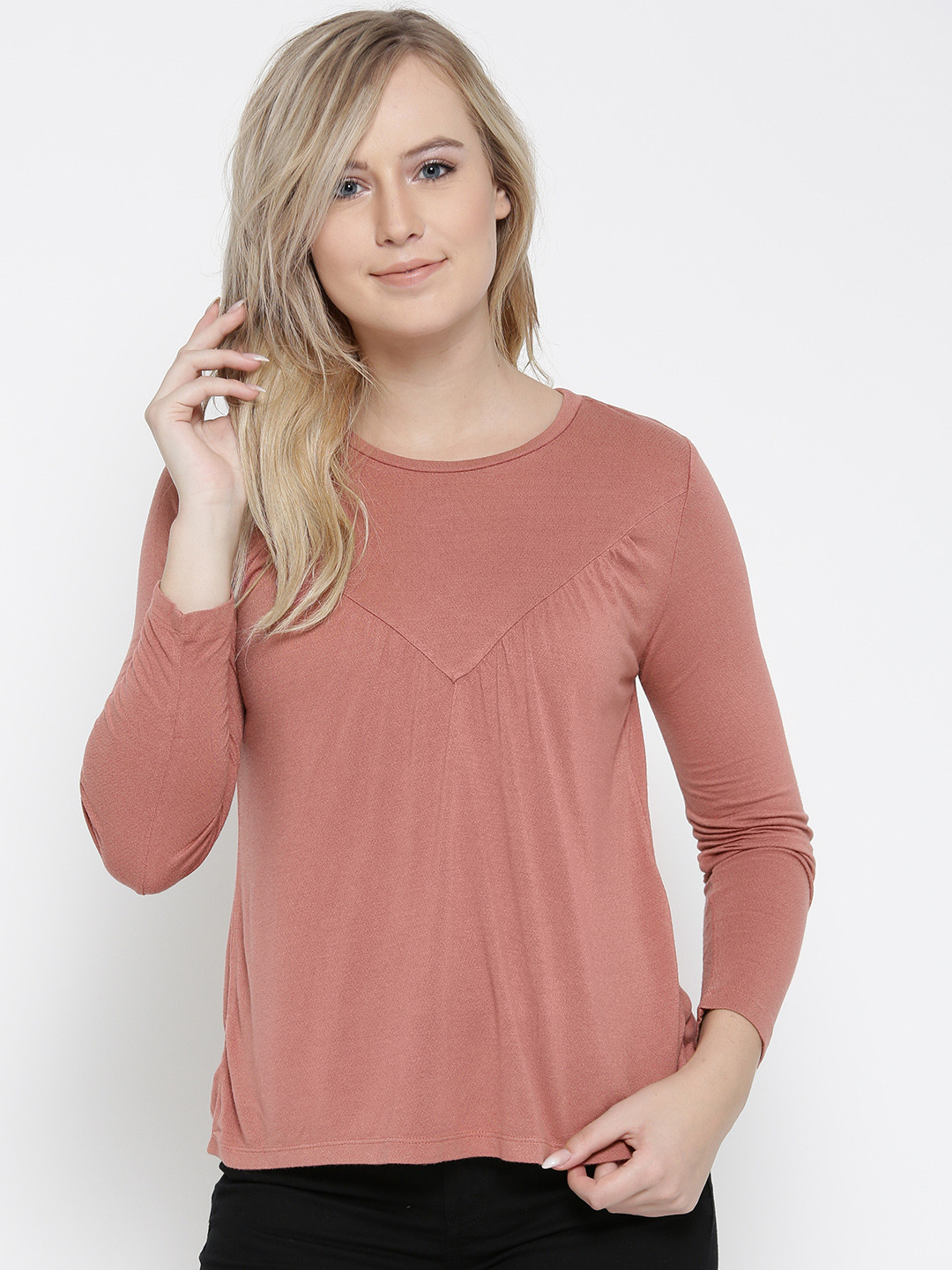 Buy ONLY Women Pink Solid Top - Tops for Women 2108665 | Myntra
