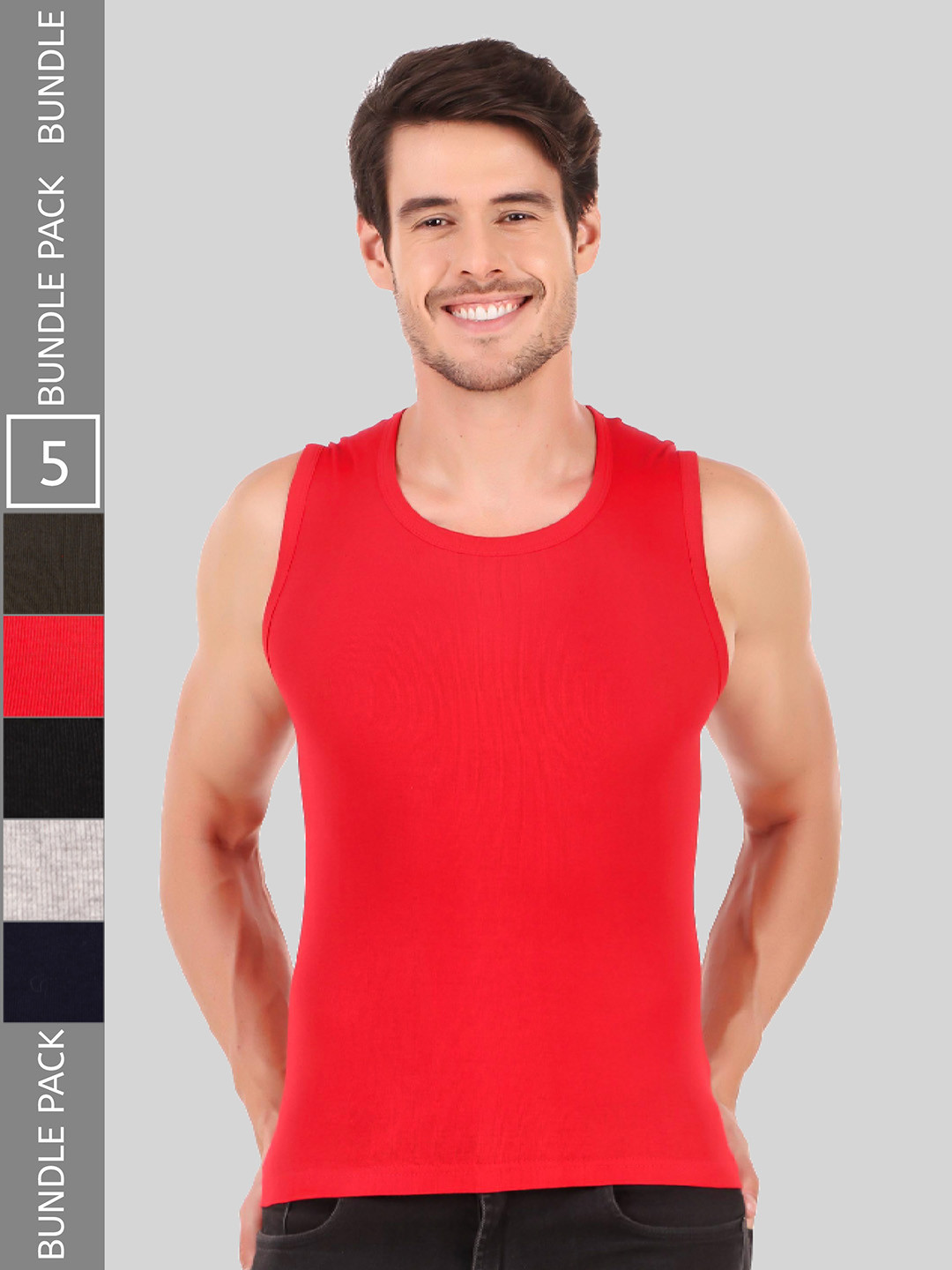 Buy HAP Men Pack Of 5 Assorted Cotton Gym Vest - Innerwear Vests for ...