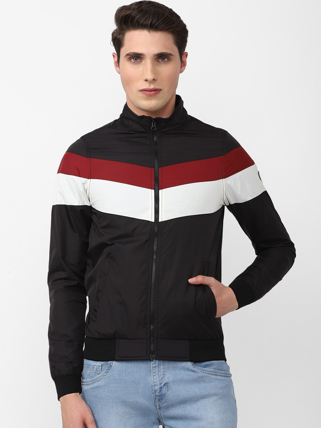 Buy Van Heusen ACADEMY Men Striped Bomber Jacket - Jackets for Men ...
