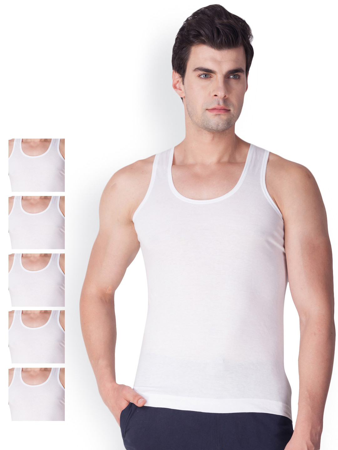 Buy LUX VENUS Pack Of 6 Innerwear Vests VENUS_WH_RN - Innerwear Vests ...
