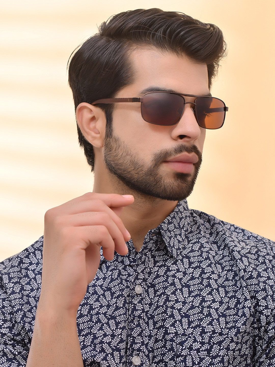 Buy ROYAL SON Men Brown Lens & Brown Rectangle Sunglasses With ...