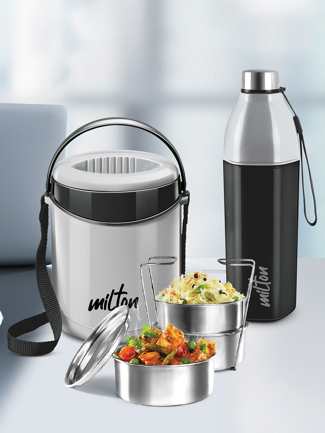 Buy Milton Essential Grey Gift Set Kool Hexone Bottle 720 Ml And Econa Lunch Box 900 Ml - Lunch ...