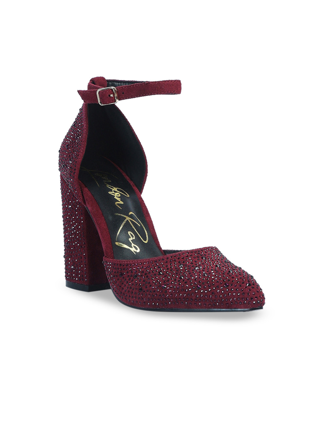 Buy London Rag Women Embellished Suede Party Block Pump Heels - Heels ...