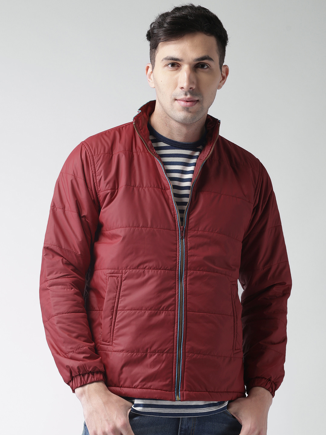 Buy Harvard Men Rust Red Solid Padded Jacket - Jackets for Men 2110711 ...