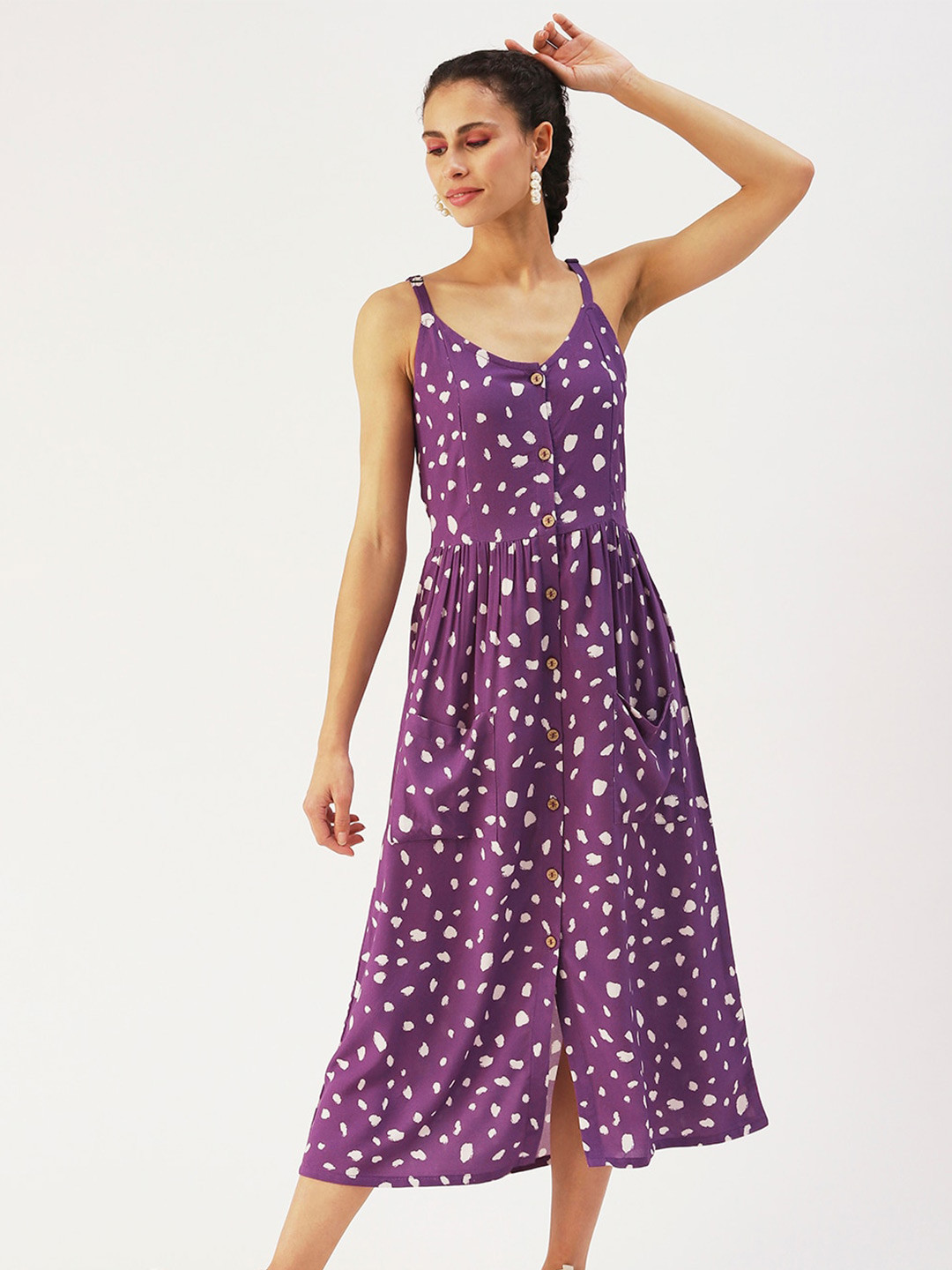 Buy DressBerry Abstract Printed A Line Midi Dress - Dresses for Women ...