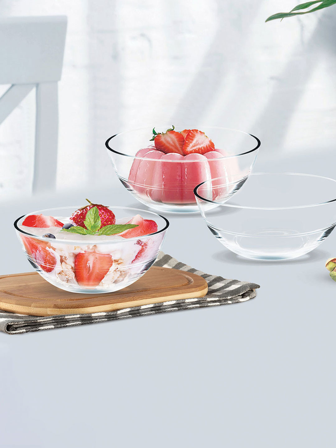 Buy Treo Jelo Designer Transparent Set Of 6 Glass Bowls 249 Ml Each ...