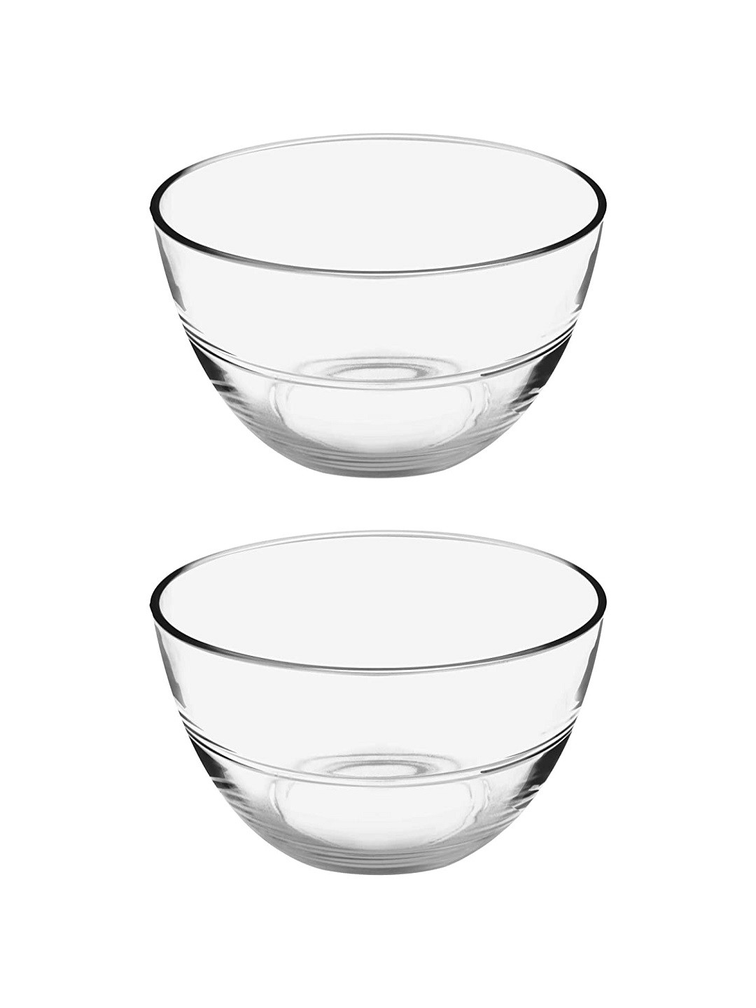 Buy Treo Jelo Designer Transparent Set Of 2 Glass Bowls 420 Ml Each ...