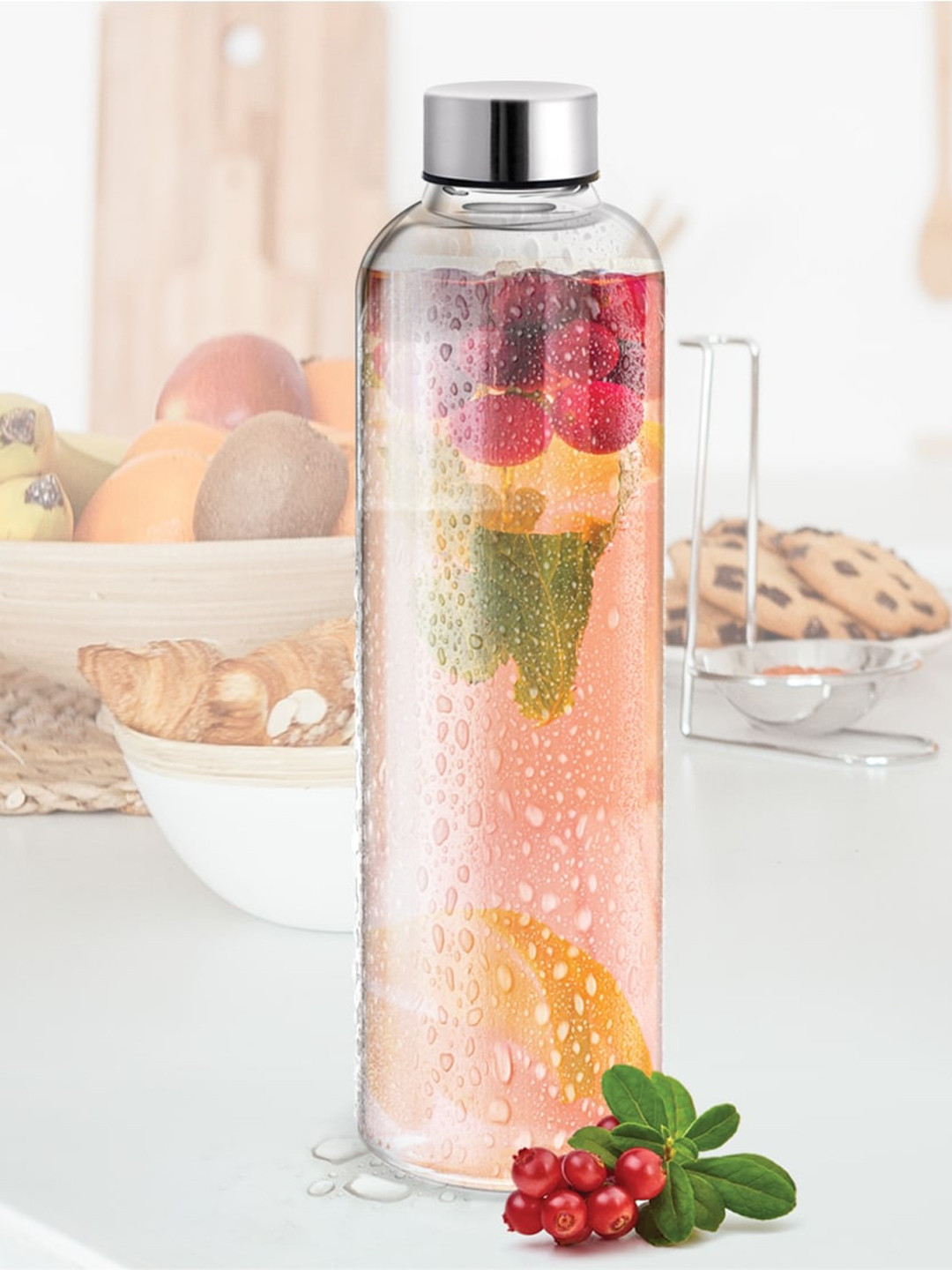 Buy Treo Clarion Transparent Borosilicate Glass Water Bottle 1 Ltr ...