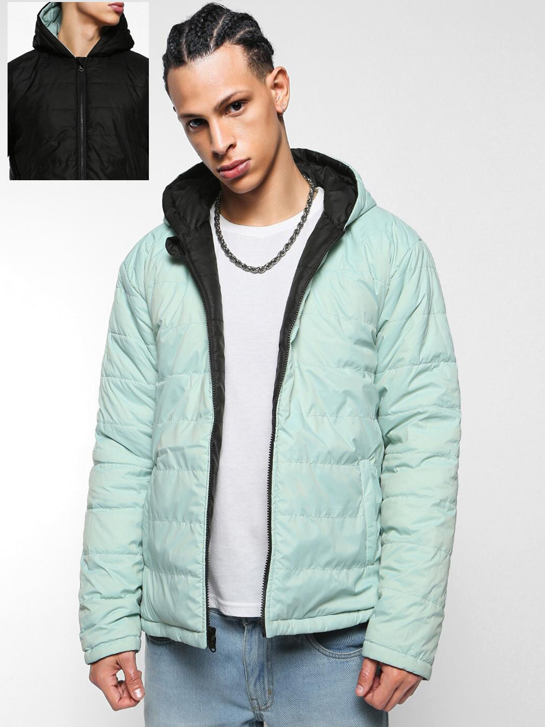 Buy Bewakoof Men Oversized Reversible Puffer Jacket - Jackets for Men ...