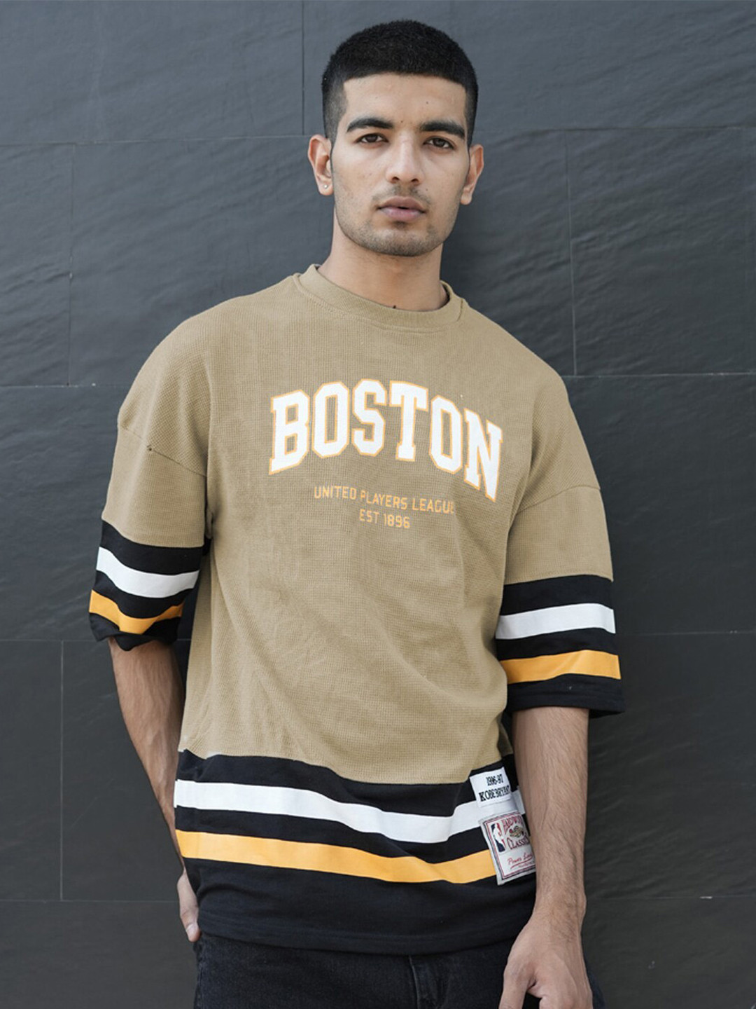 Buy Powerlook Men Typography Printed Drop Shoulder Sleeves T Shirt ...