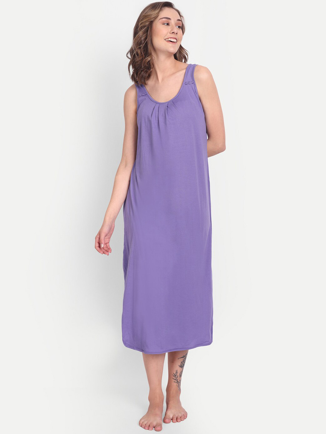 Buy BLAZON Scoop Neck Durable Pure Cotton Nighty Slip - Slips for Women ...