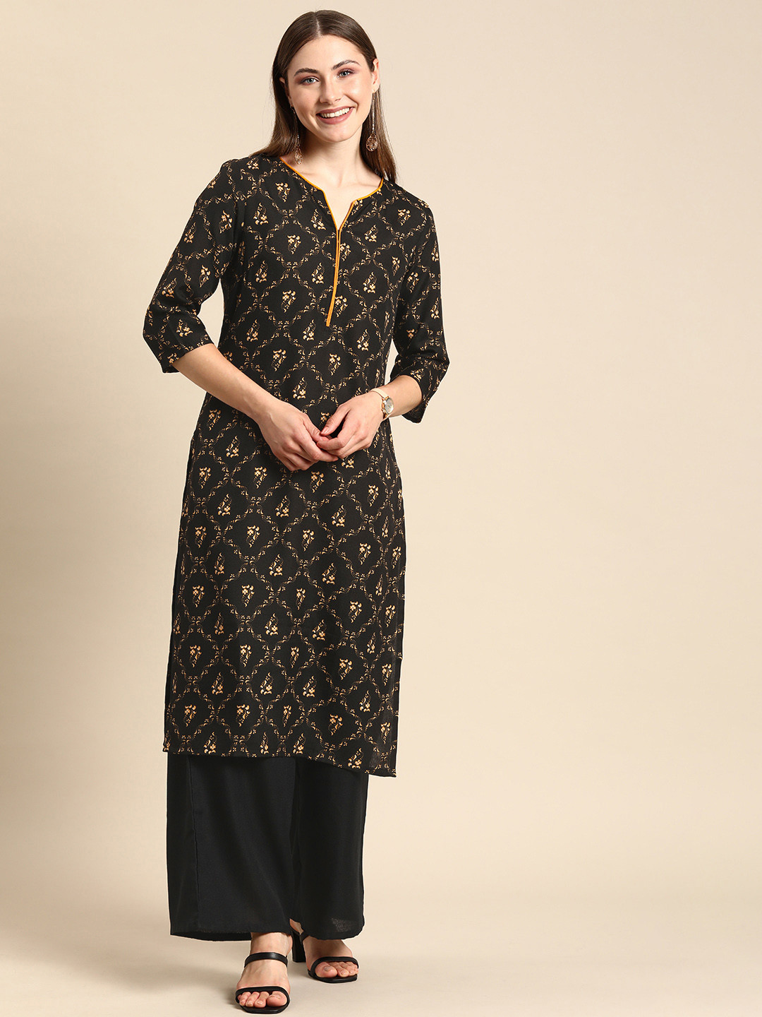 Buy Anouk Women Ethnic Motifs Printed Kurta With Palazzos Set - Kurta ...