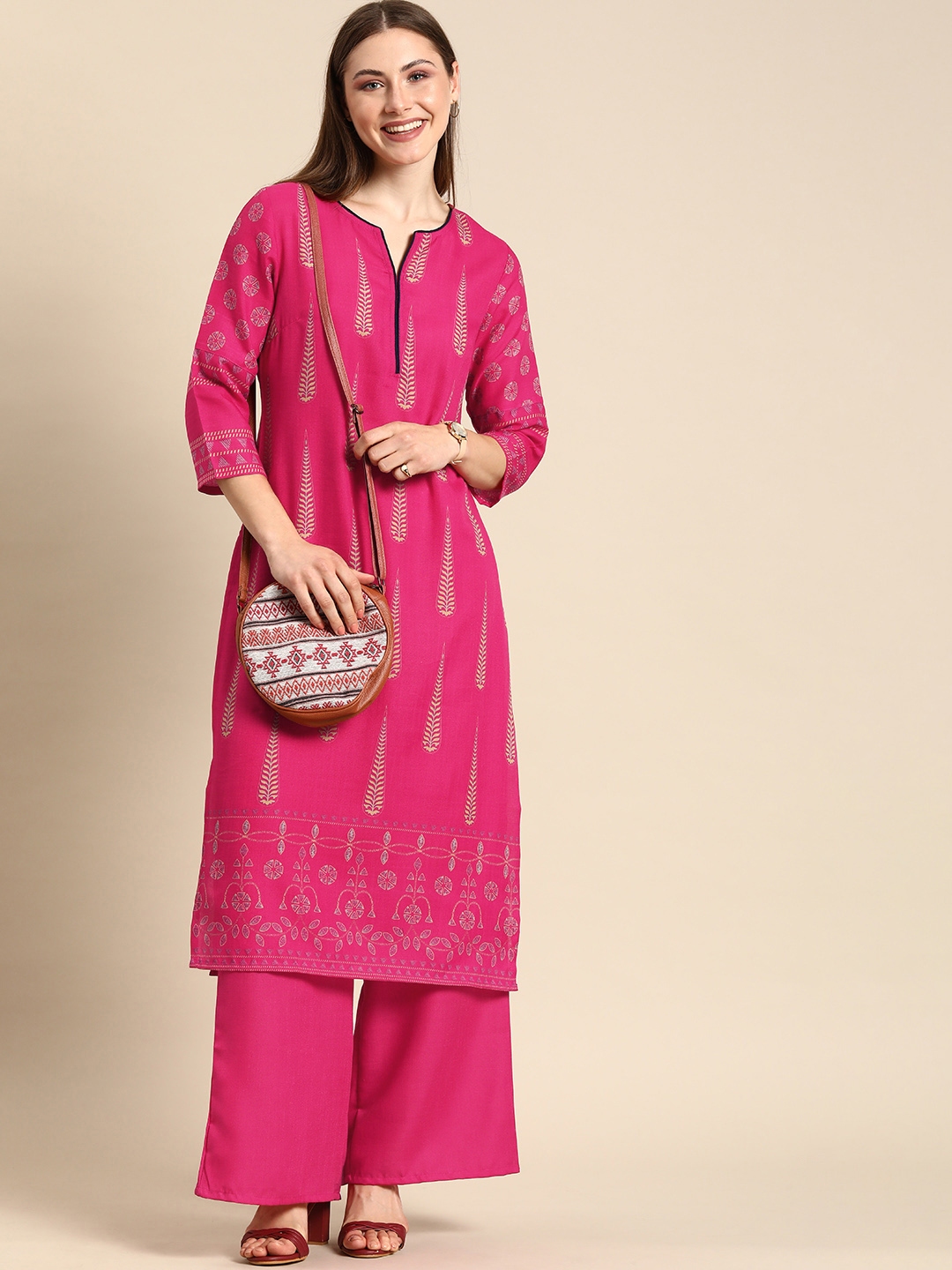 Buy Anouk Women Ethnic Motifs Printed Kurta With Palazzos Set Kurta