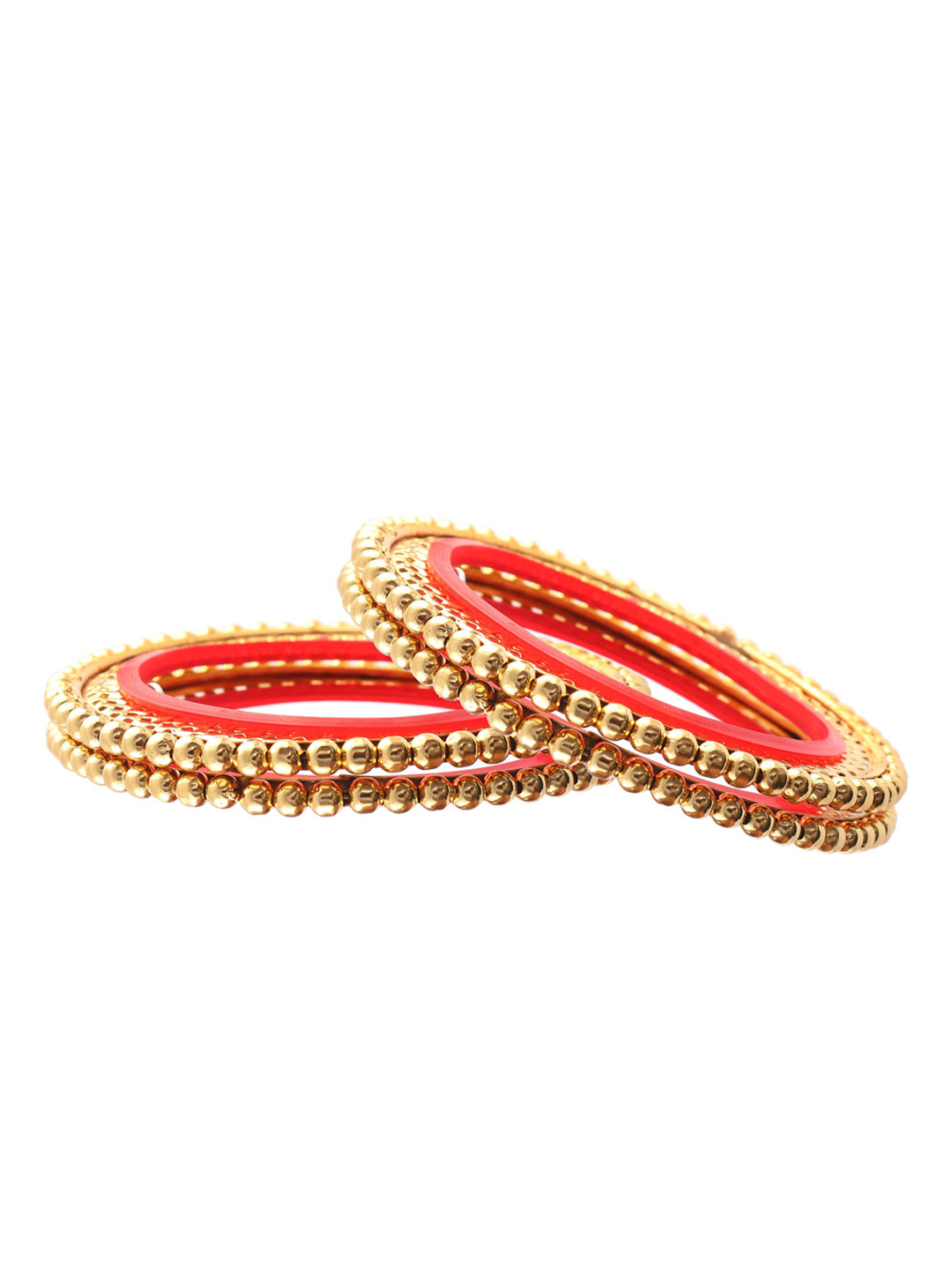 Buy Jewar Mandi Set Of 4 Gold Plated Gokhru Design Bangles - Bangle for ...