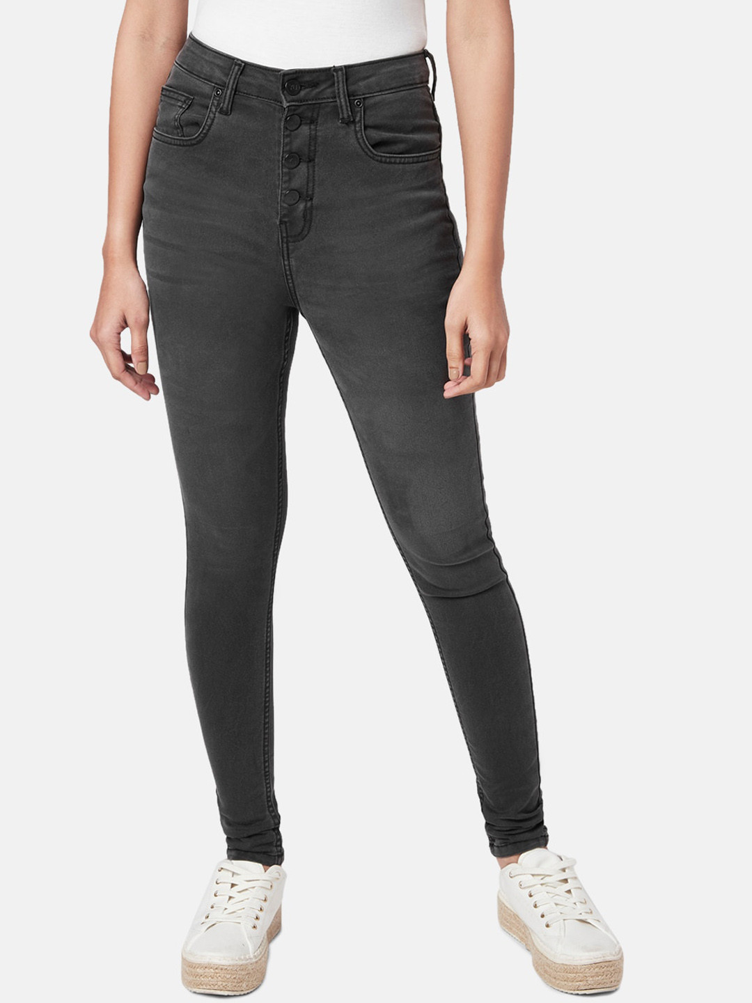 Buy YU By Pantaloons Women Grey Skinny Fit Jeans - Jeans for Women ...